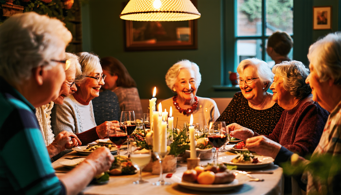 Retrouvailles gourmandes : un repas réussi entre amis seniors